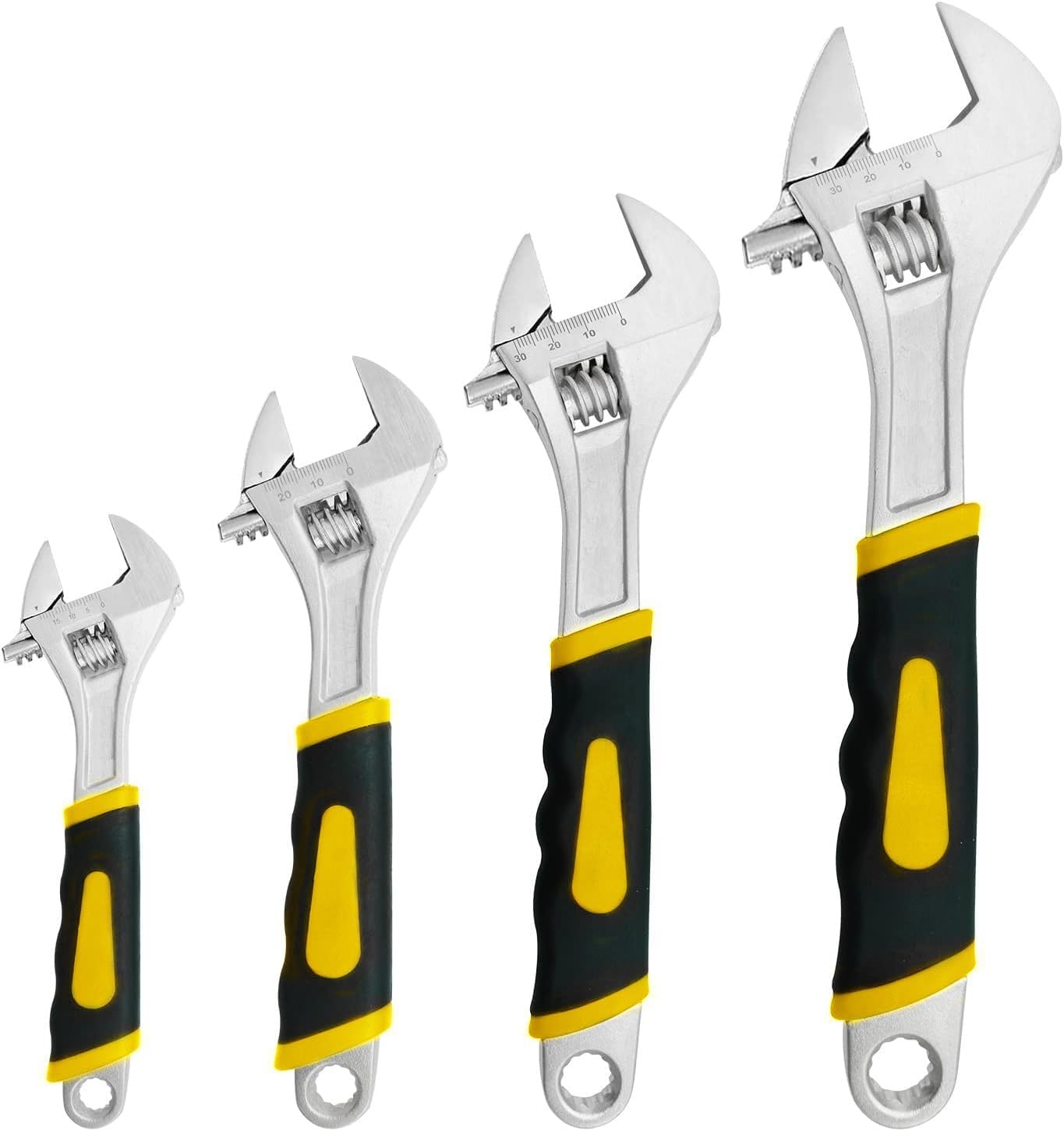 LATERN 4Pcs Adjustable Spanners, 4 Sizes Carbon Steel Shifter Movable ...