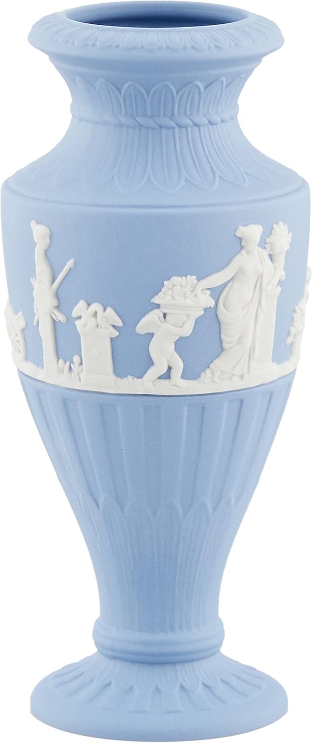 Buy Wedgwood Jasper Fluted Flower Base, ??16cm, pale blue Online at ...