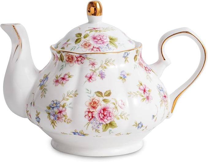 Amazon.com | Agyiuns Flower Ceramic Teapot,22oz Porcelain Tea pot for ...
