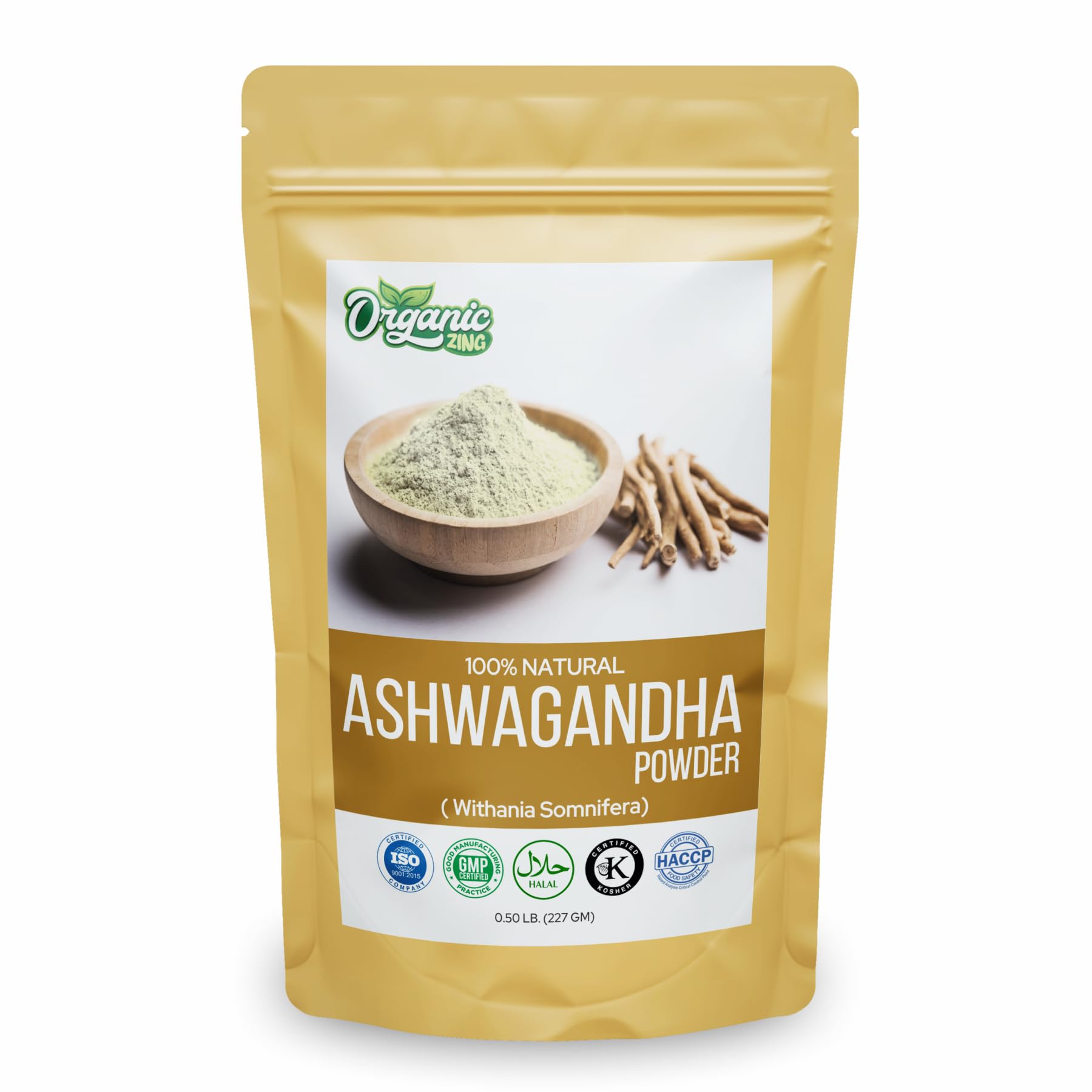 Organic Zing Ashwagandha Powder | Pure & Natural Supplement - 227 g / 8 ...
