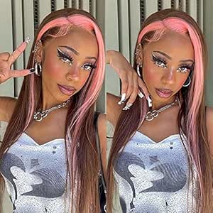 Amazon.com : Ashley wig Synthetic Lace Front Wigs Brown Long Straight ...