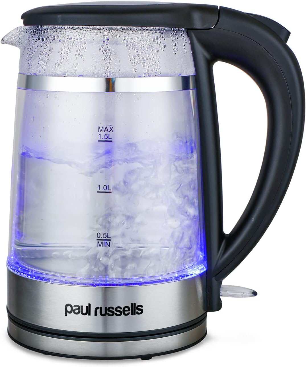 paul russells Electric Glass Kettle, Burn proof Double layer Glass ...