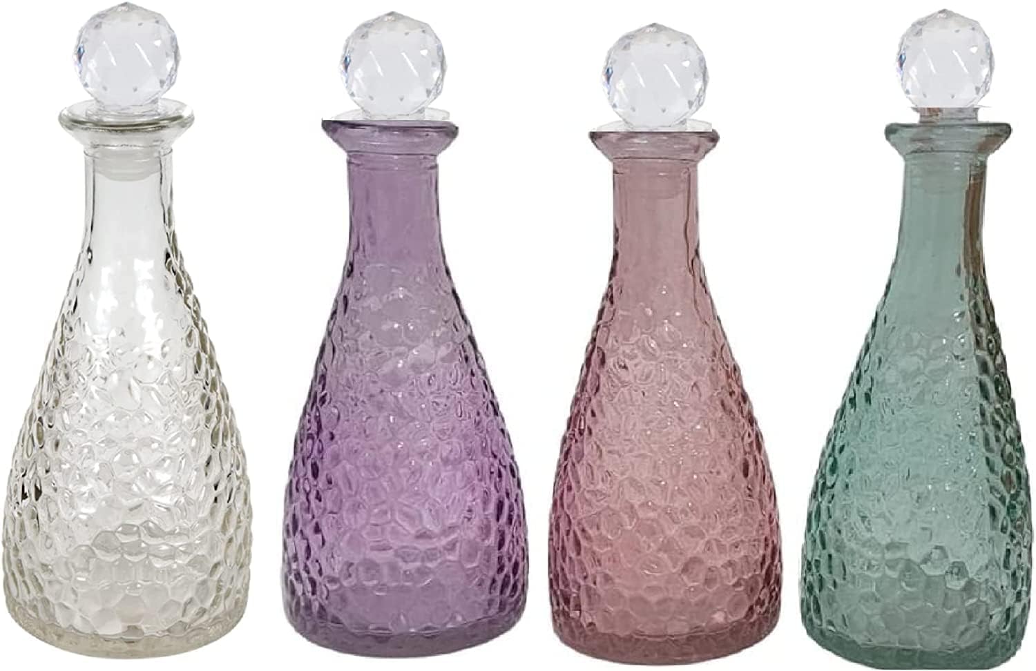 Amazon.com: Botellas decorativas de vidrio pastel con tapón de cristal ...