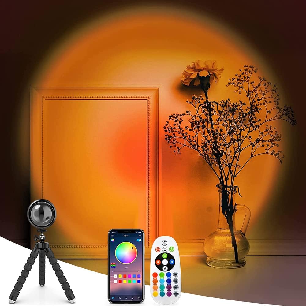 Balkwan Sunset Lamp Projection Rotation Rainbow Lamp Led Romantic ...