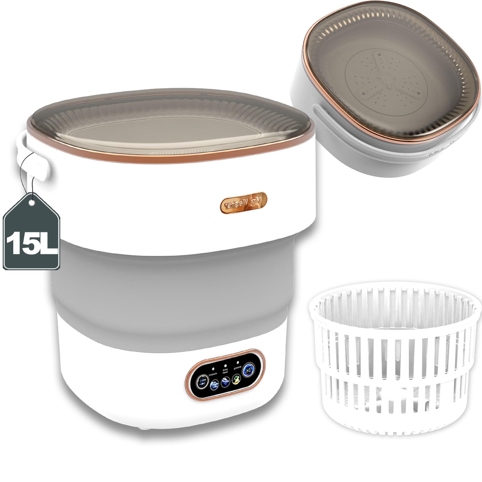 Amazon.com: Portable Washing Machine, 15L Large Capacity, Small Compact ...