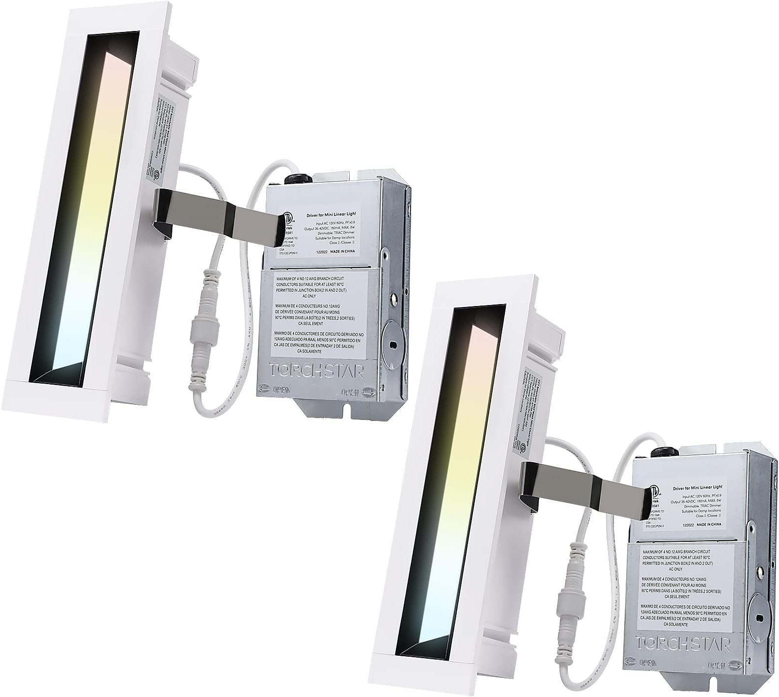 TORCHSTAR 7 Inch 5CCT LED Recessed Mini Linear Light with Junction Box ...