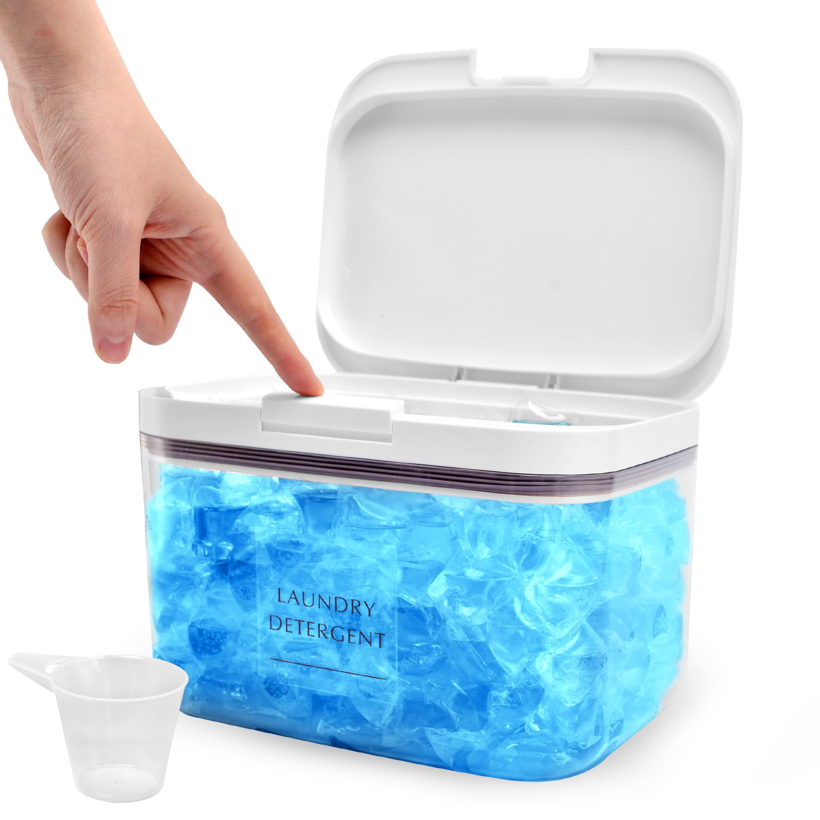 Amazon.com: Geora Laundry Pods Container, 94oz / 5.8lb One-Click Pop-Up ...