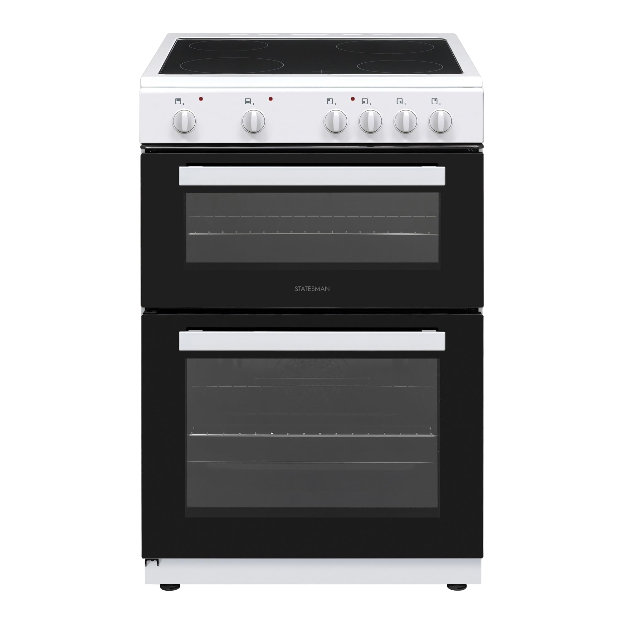Statesman EDC60W Fan Assisted Double Oven Electric Cooker, 4 Zone ...