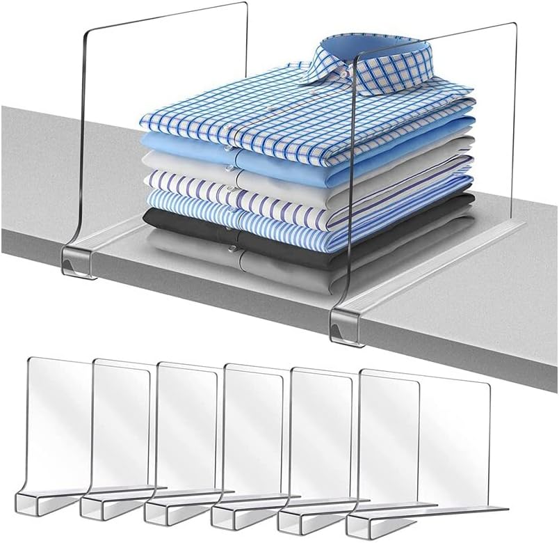 Amazon.com: BYWSIGHT Transparent Shelf Dividers – Kitchen Cabinet and ...