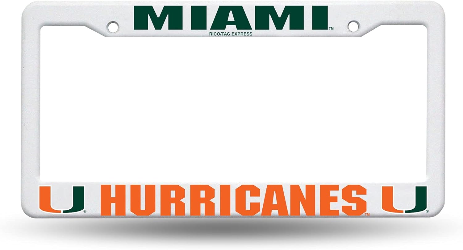Amazon.com : Rico Industries NCAA Miami Hurricanes Plastic License ...