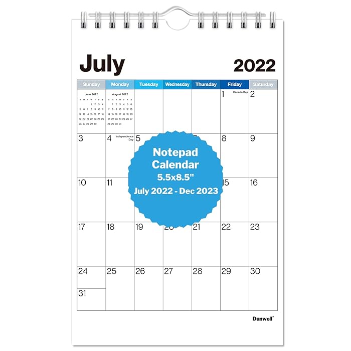 Buy Dunwell Mini Wall Calendar 2022-2023 - (5.5x8.5, Blue Shades), 18 ...