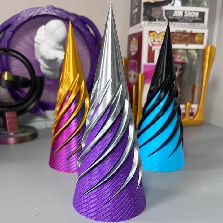 3D Printed Spiral Cone Pyramid Fidget Toy, Rotating Impossible Pyramid ...