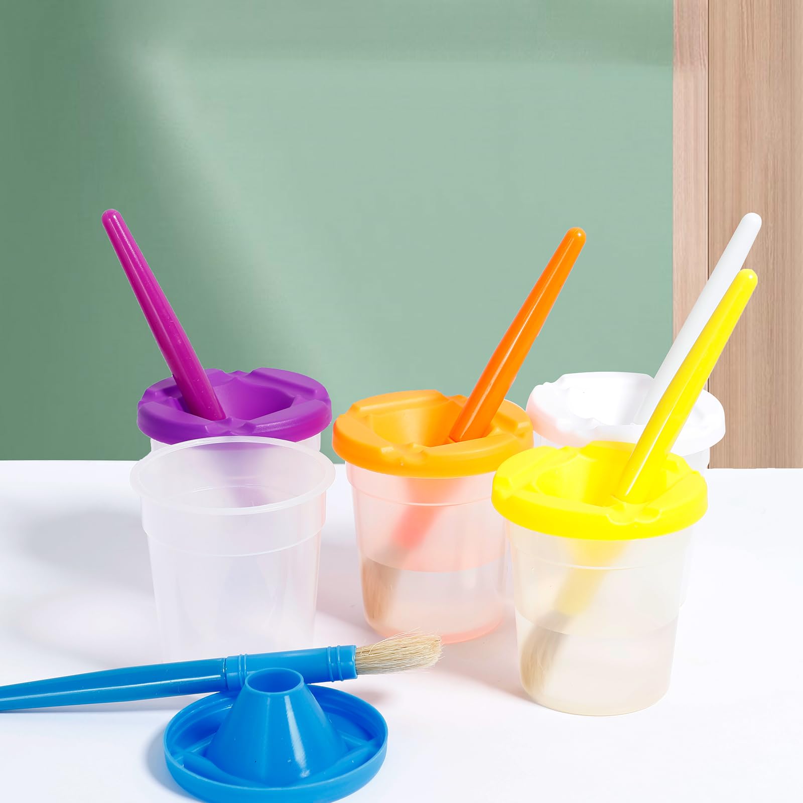Amazon.com: Paint Cups, Paint Cups with Lids for Kids, No Spill Paint ...