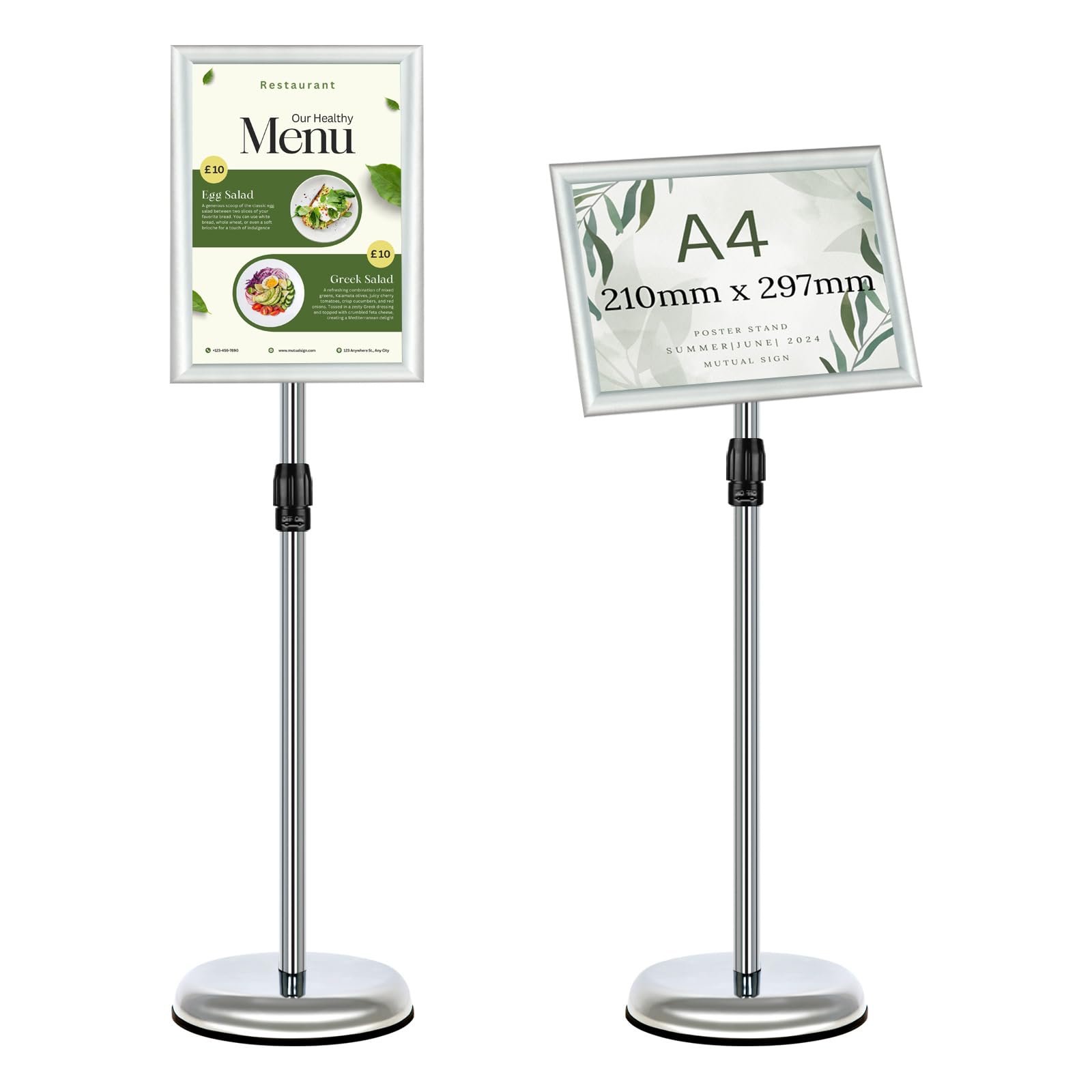 Mutualsign A4 Poster Stand Display Sign Holder Snap Frame Sign Stand ...