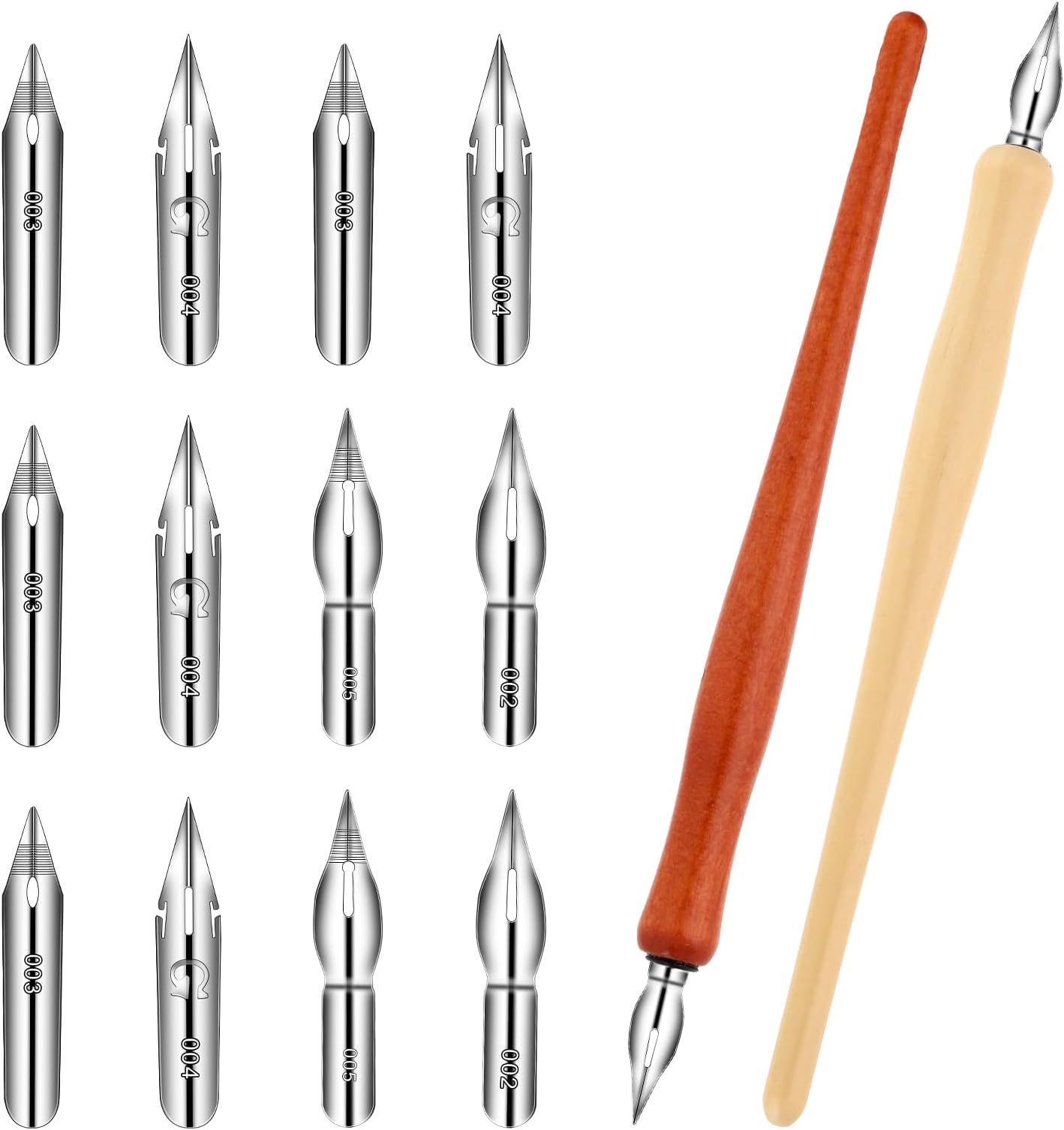 Amazon.com : GC QUILL Calligraphy Pen Set, Wooden Dip Pen with 16 Dip ...