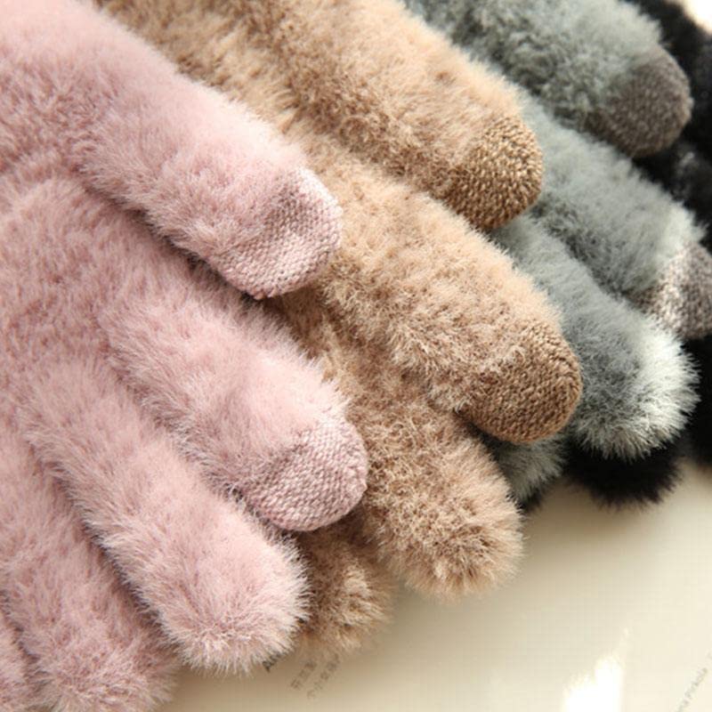 Buy TopiBaaz Women Winter Gloves Soft Fur Angora Rabbit Wool Casual ...