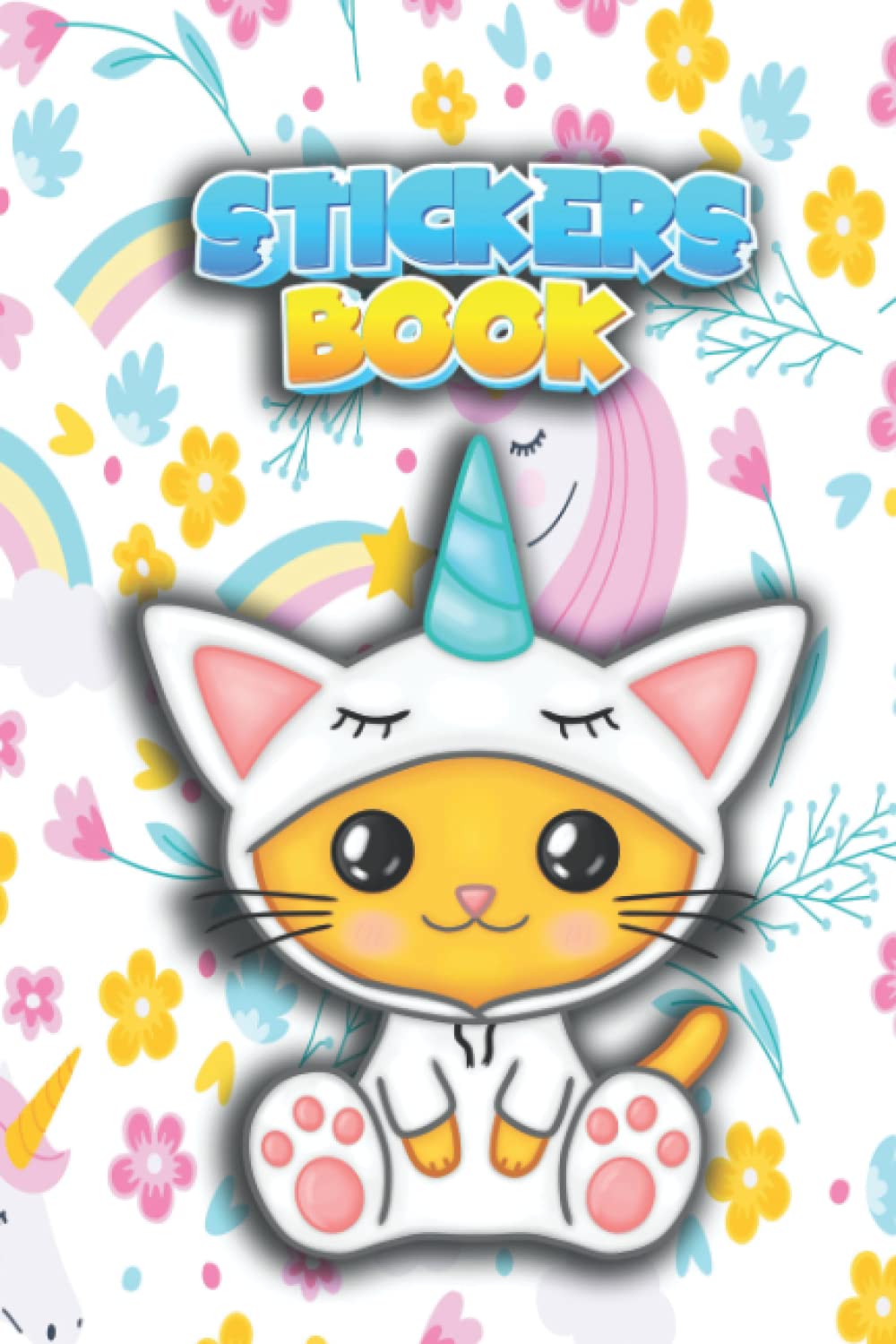 Buy Stickers Book: Permanent Kawaii Cat Blank Sticker Collection Book ...