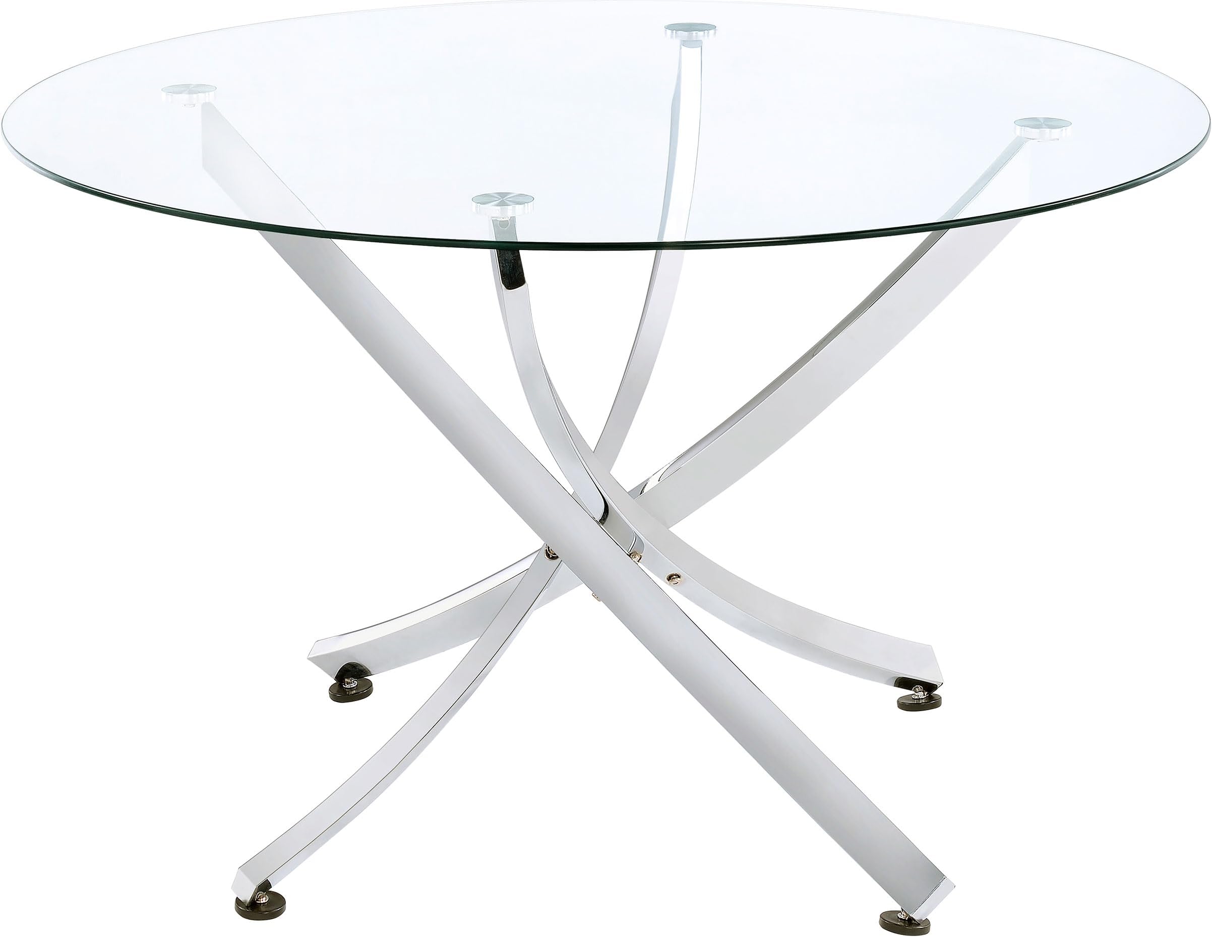 Amazon.com - Coaster Home Furnishings Adino 47-Inch Round Glass Top ...