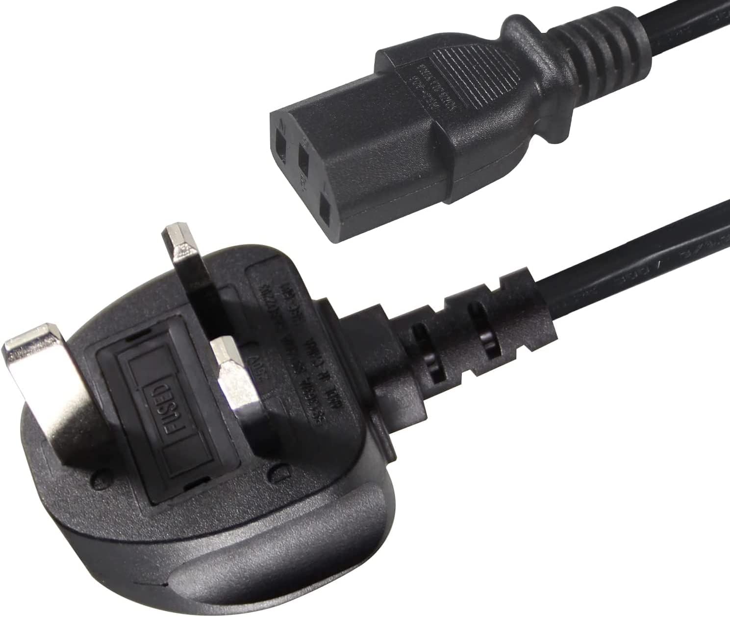 1.5M 3 Prong Power Cable Kettle Lead, UK 3 Pin IEC C13 Computer Power ...