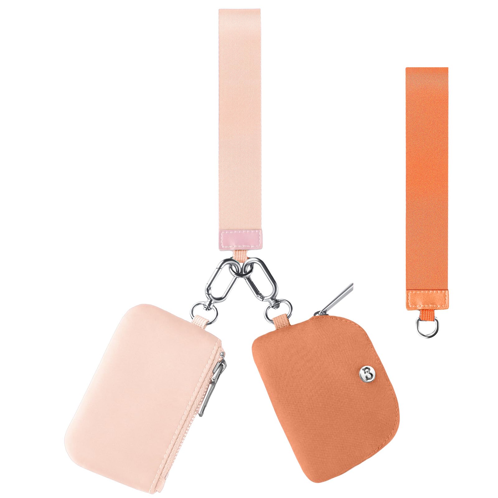 Amazon.com: Mini Zip Around Dual Pouch Wristlet With 2 Straps Wristlet ...