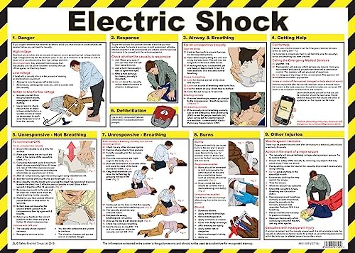 Amazon.com: Safety First Aid Electric Shock Poster, Laminated (59x42cm ...