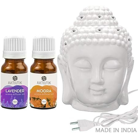 NIYARA Ceramic Electric Aroma Diffuser Green Color with 10 ML Aroma Oil ...