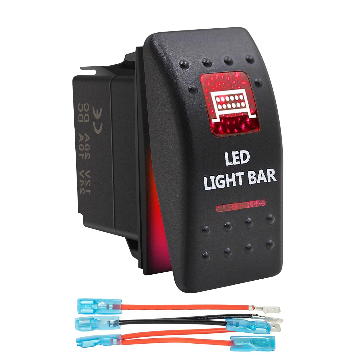 Snapklik.com : Red 5-Pin LED Rocker Toggle Switches Compatible