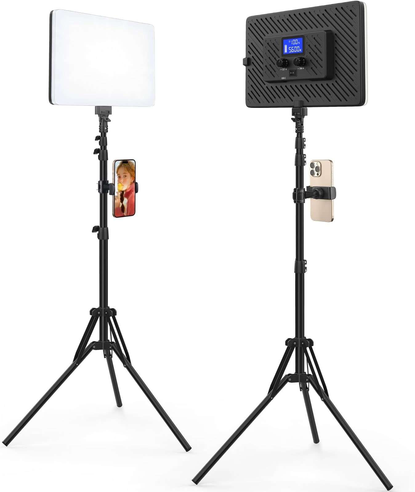 Amazon.com : 2 Pack Led Video Light Panel Kit with Stand, Kmasic ...