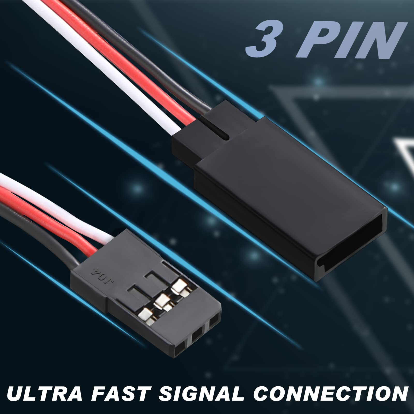 Snapklik.com : 15 Pcs Servo Extension Cable Y Connector 3 Pin Plug ...