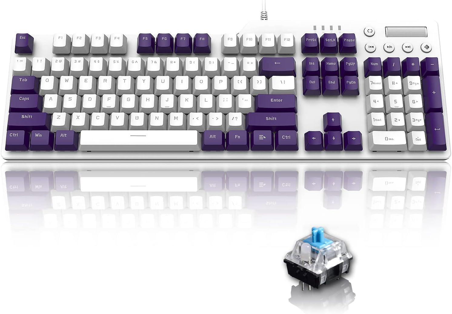 Amazon.com: Mechanical Gaming Keyboard Hot Swappable with Multi ...
