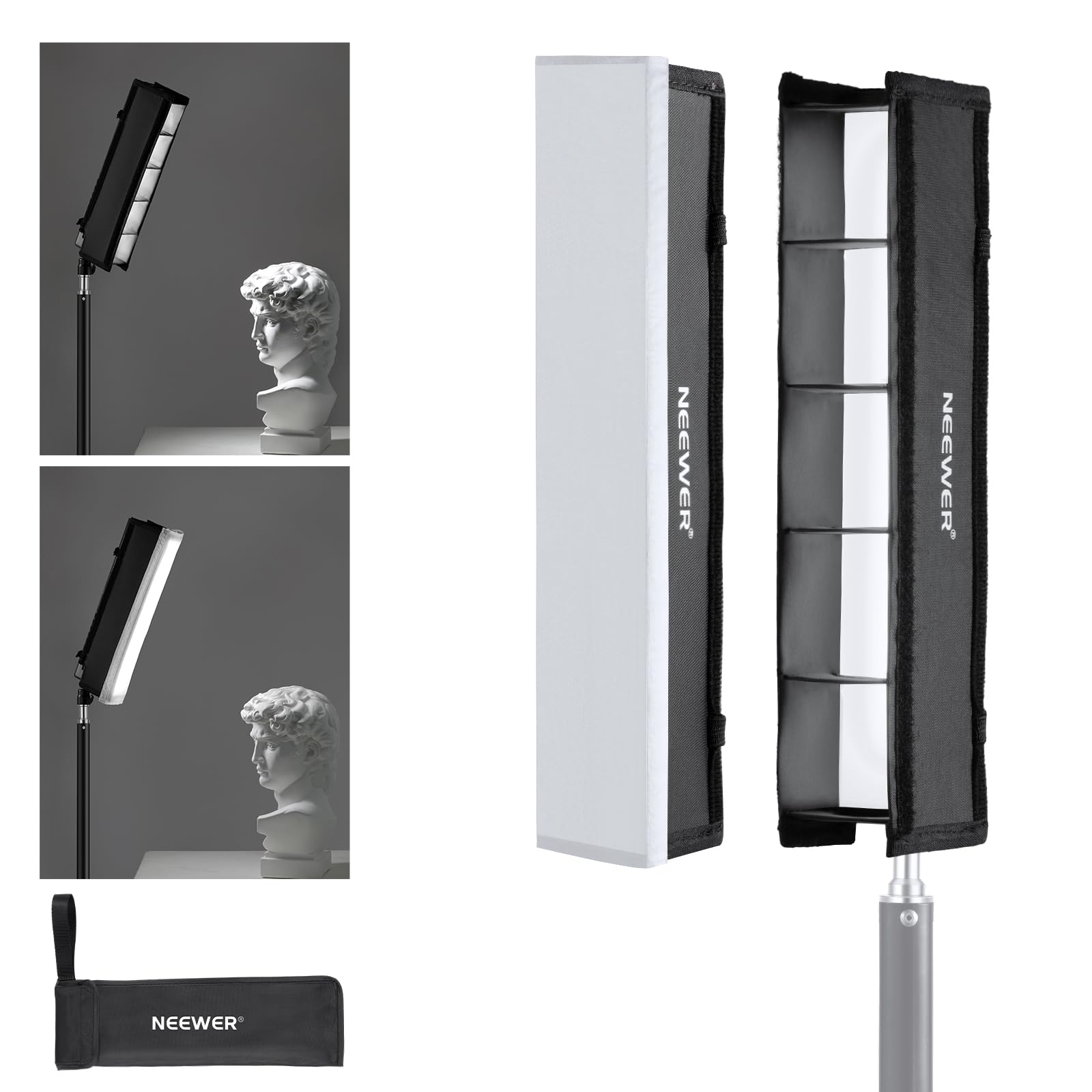 Amazon.com : NEEWER Tube Light Grid Softbox Diffuser for RGB1 LED Light ...