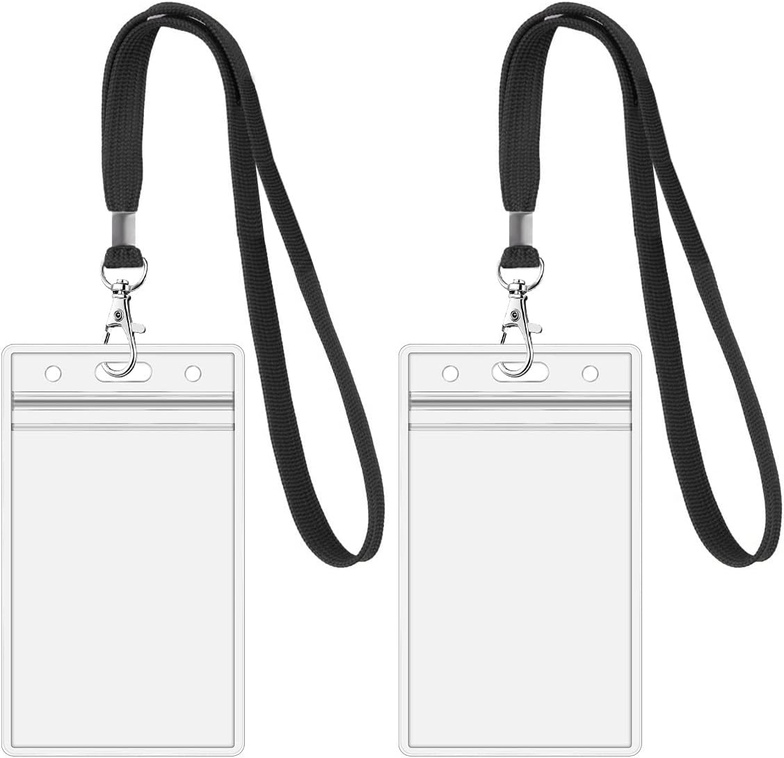 Amazon.com : AMUU 2 Pack Lanyard with ID badge holder large 4x3 Name ...