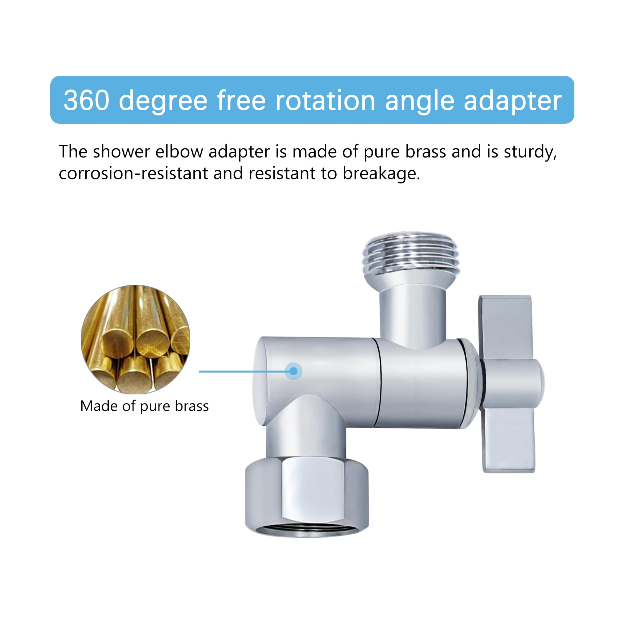 Snapklik.com : All Metal Angle Adapter, Adjustable Shower Head ...