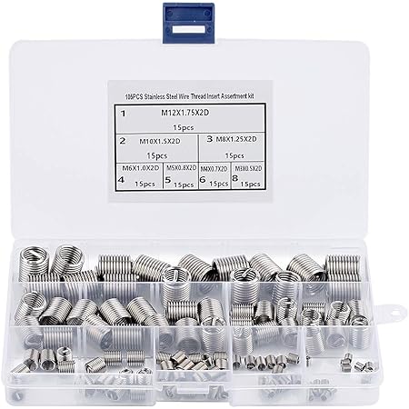 Thread Repair Insert Kit, 60pcs Stainless Steel Thread Repair Insert ...