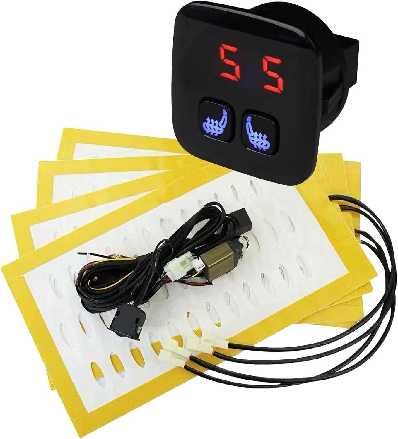 Amazon.co.jp: WeCar セレナ C28 e-POWER 後付け シートヒーターキット シート ヒーター スイッチ 5段階調整 汎用車種 寒さ対策グッズ リレー付き配線 冬用カー ...