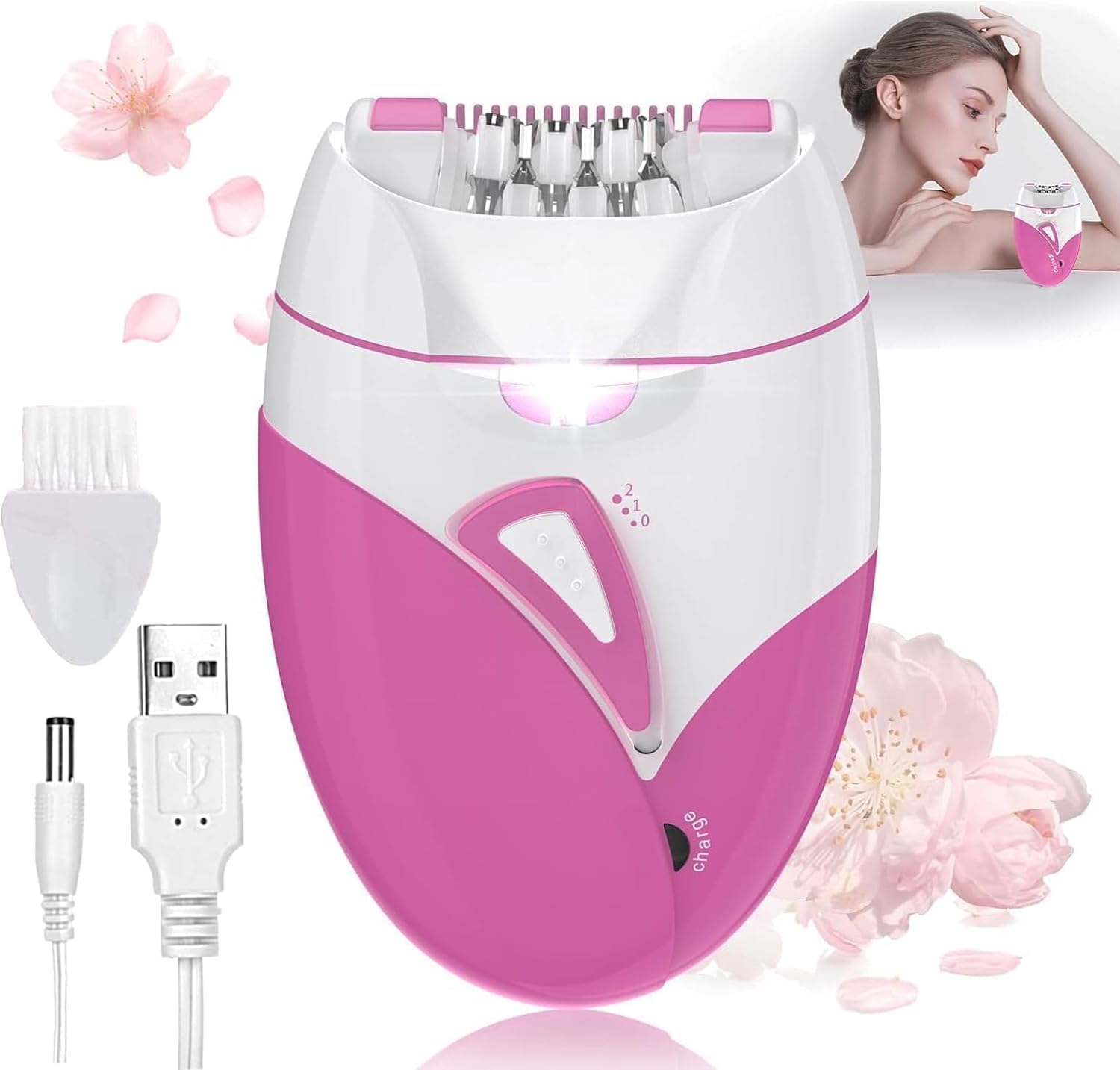 Amazon.com : Epilator for Women, Smooth Glide Epilator Facial Hair Remover for Women with 2 ...