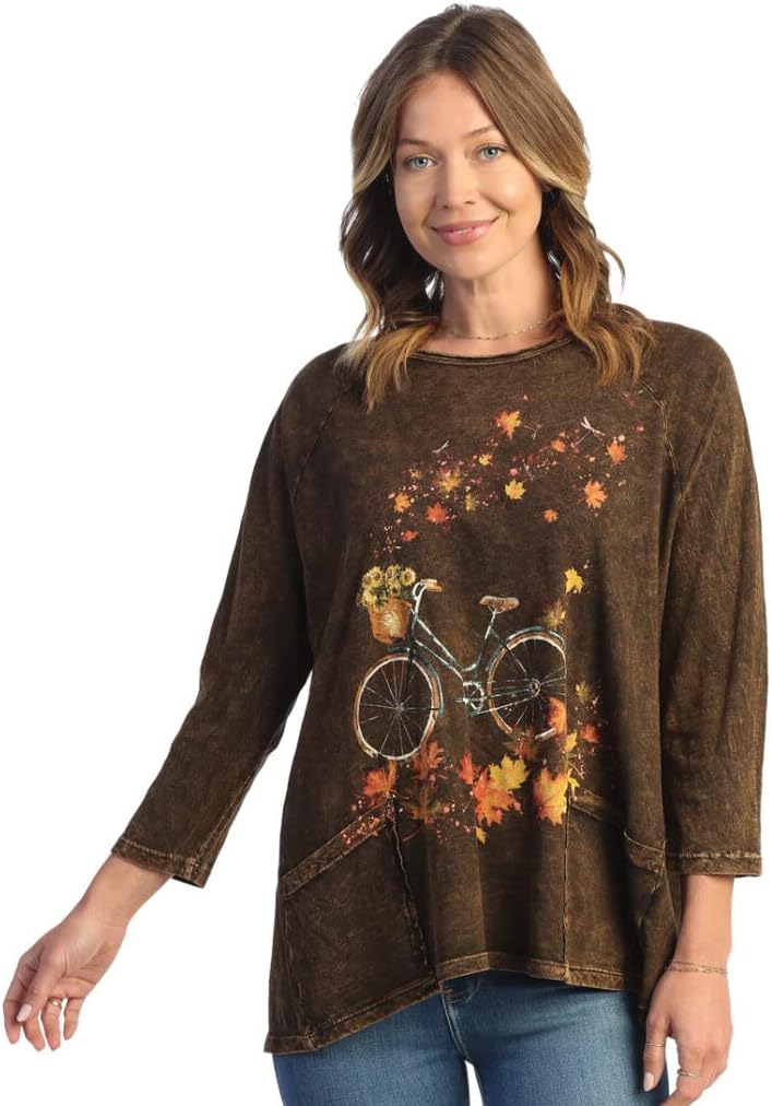 Jess & Jane Women's Sequoia Mineral Washed Patch Pocket Cotton Tunic at ...