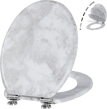 Angel Shield Toilet Seat Molded Wood Toilet Seat, Quiet Close with ...