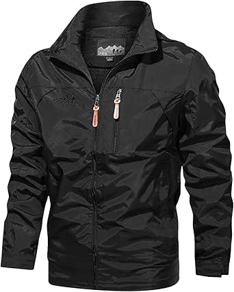 Mens Rain Jacket Lightweight Waterproof Raincoat with Hood Outdoor ...