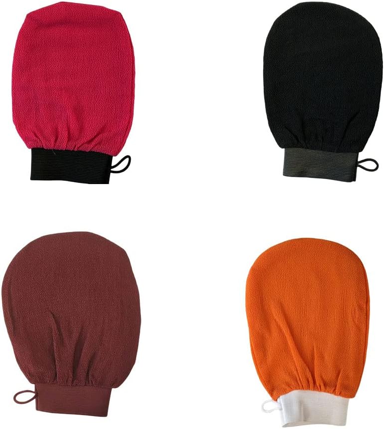 4PCS Moroccan Facial Exfoliating Glove Mitt Bath Scrub, Body Scrub ...