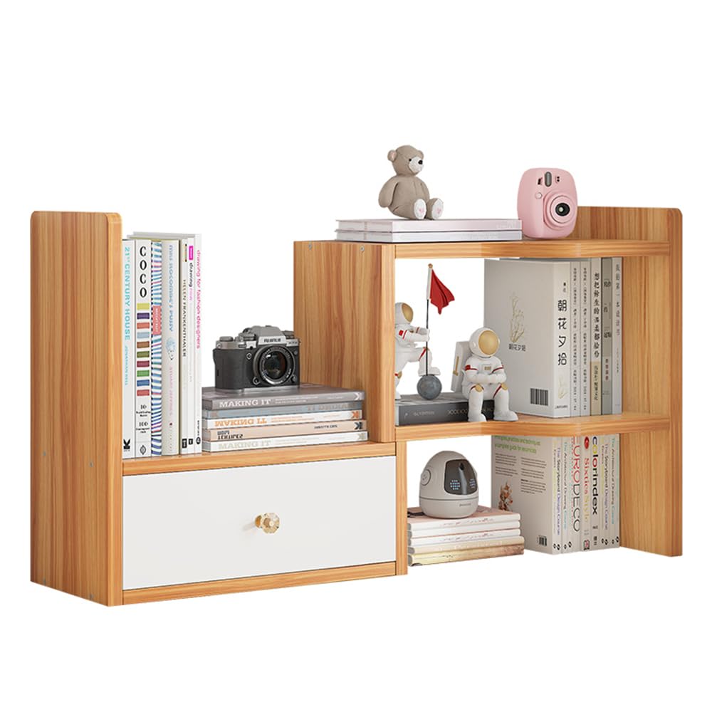 NUODWELL Expandable Desktop Bookshelf, Freestanding Adjustable Office ...