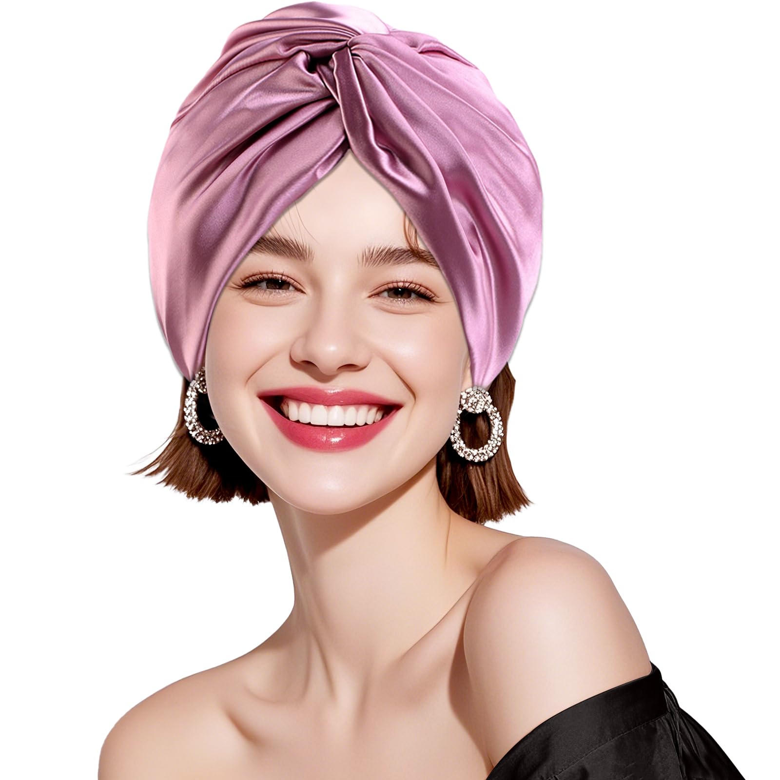 Amazon.com : Netcken Silk Turbans for Women, Double Satin Lined Head ...