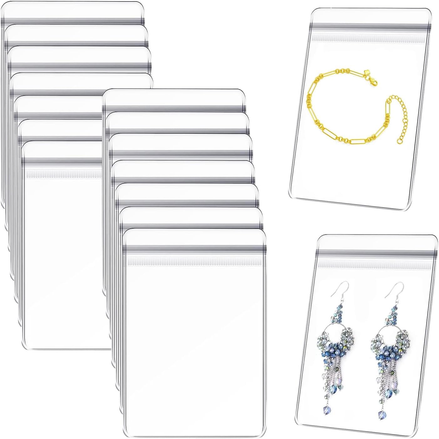 Amazon.com: Thinp 60 Pack Clear Plastic Jewelry Bags, Small Bags for ...