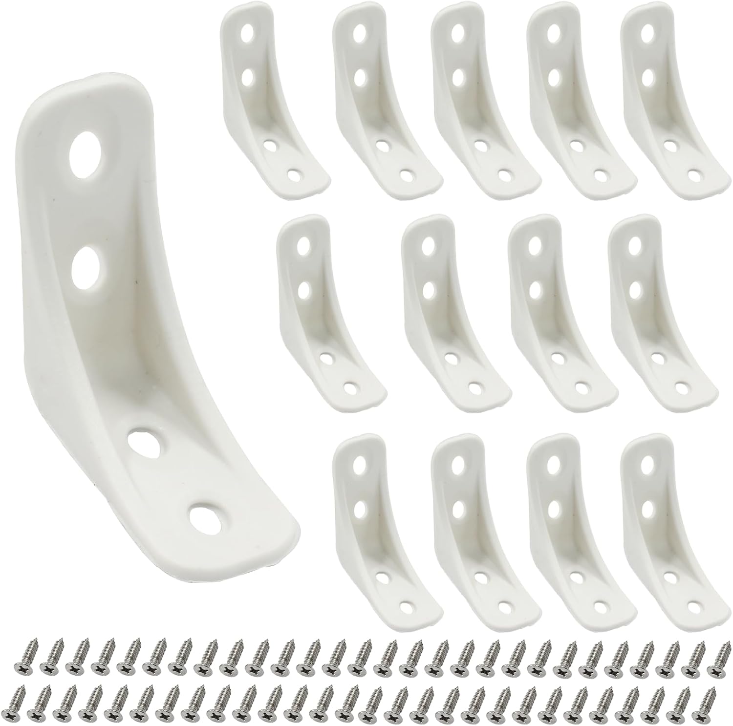 Amazon.com: Rierdge 30Pcs Plastic Nylon Corner Brackets, 39x39x16mm ...