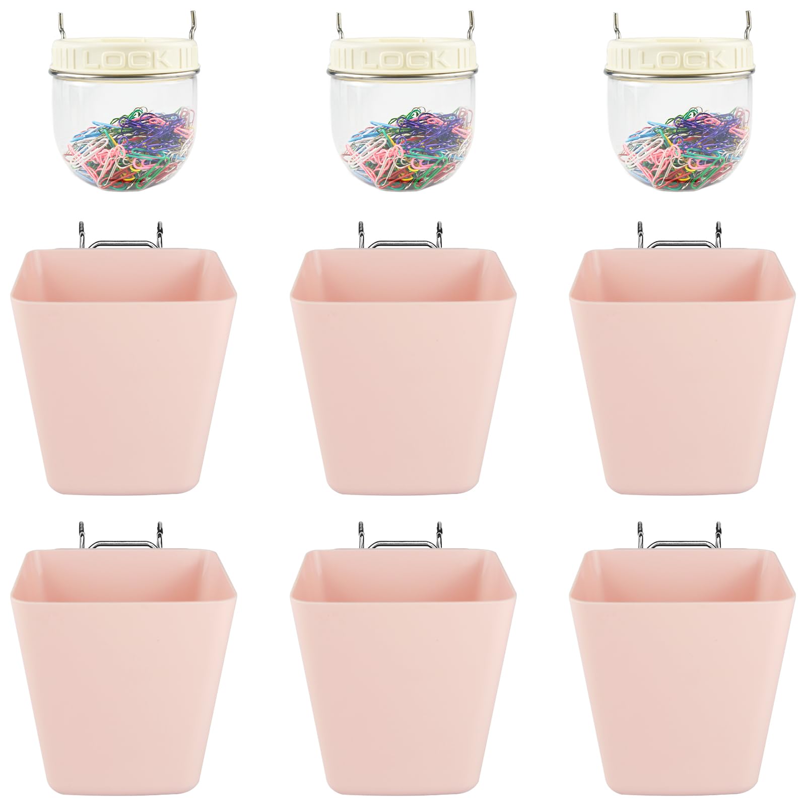 Amazon.com: 9 Pack Peg Board Organizer - 3 Clear Jars & 6 Pink Cups ...