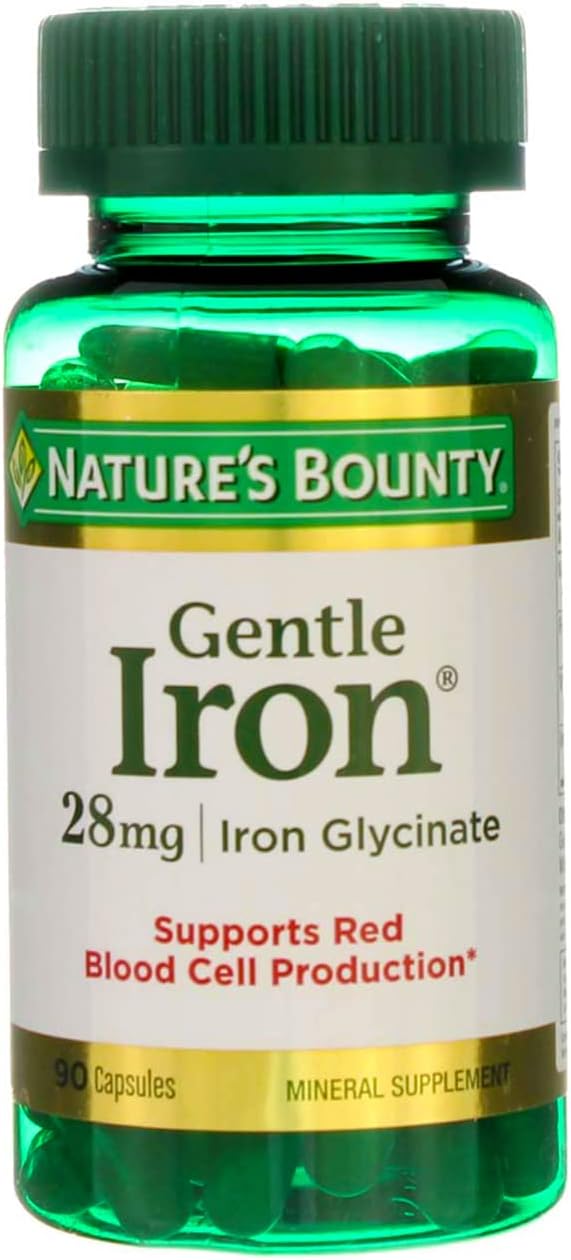 Amazon.com: Nature's Bounty Gentle Iron 28 mg 90 Capsules : Health ...