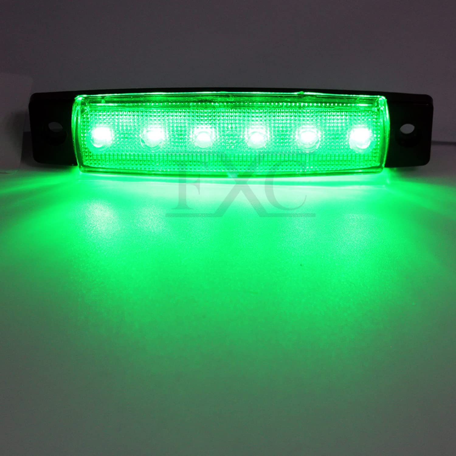 Snapklik.com : 10pack 12V Smoked Green LED Trailer Marker Lights 3.8 ...
