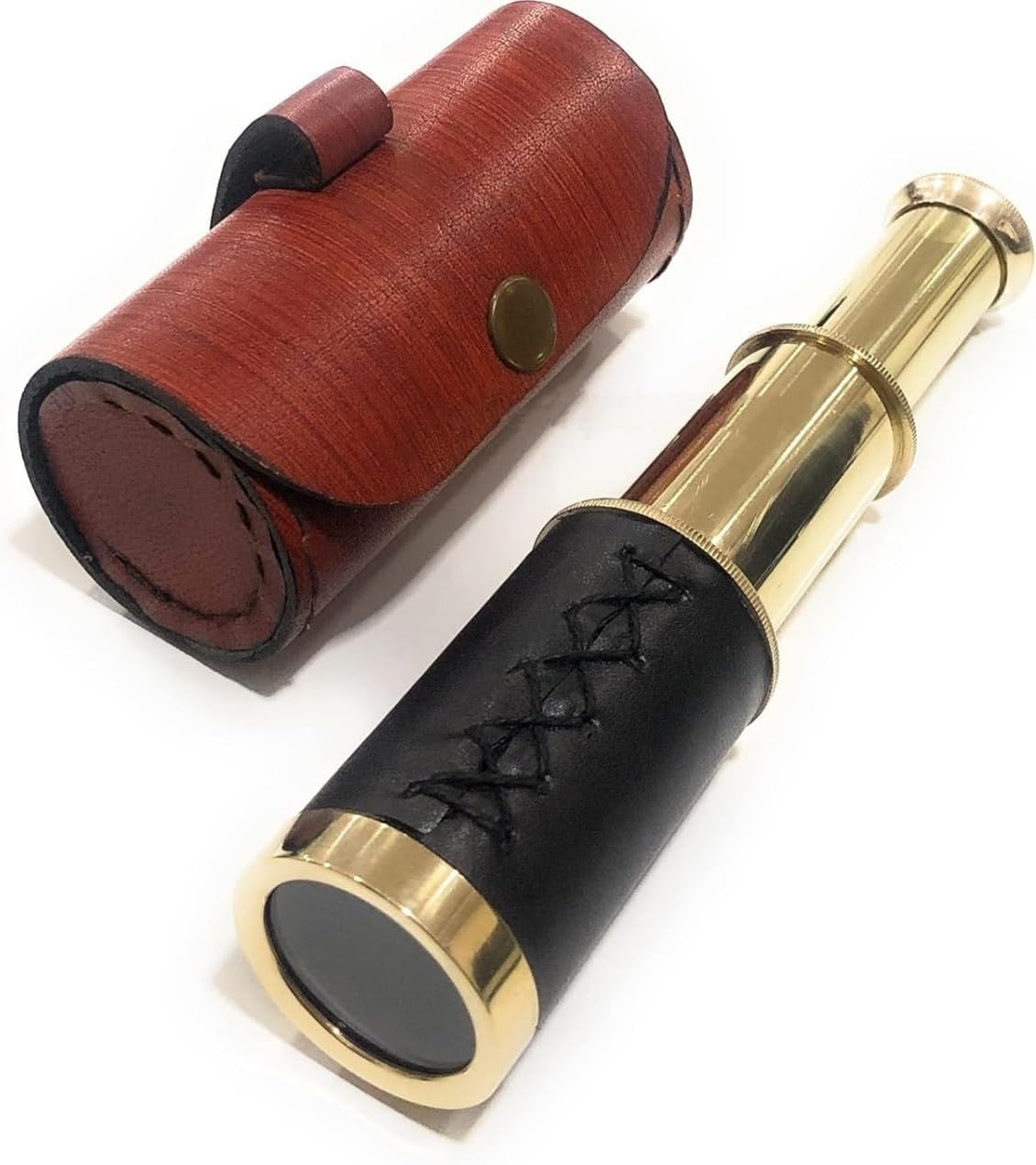 Amazon.com: 6" Handheld Brass Telescope with Wooden Box - Pirate ...