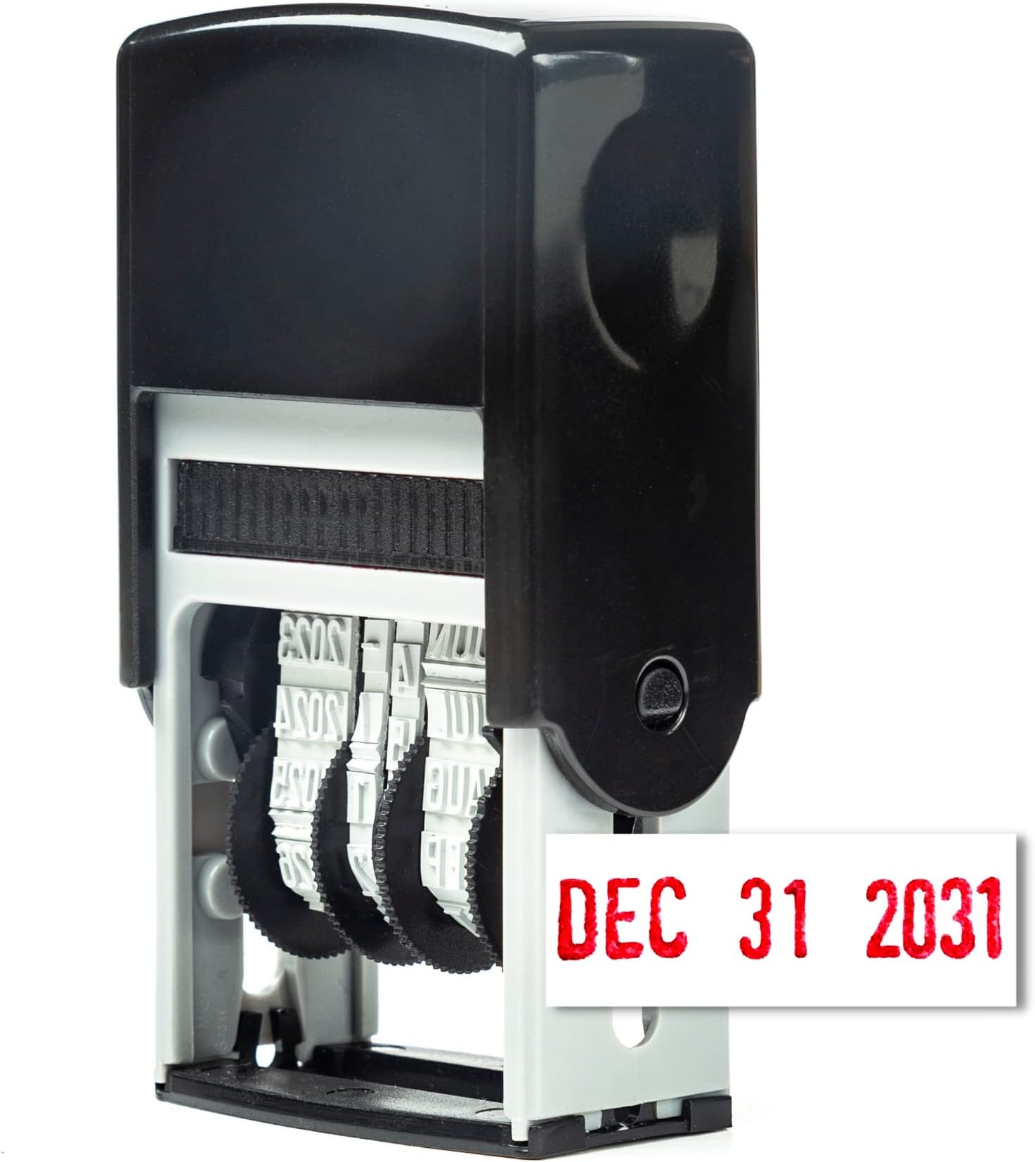 Self Inking Rubber Date Stamp, Refillable and Changeable Ink Pad, Great ...