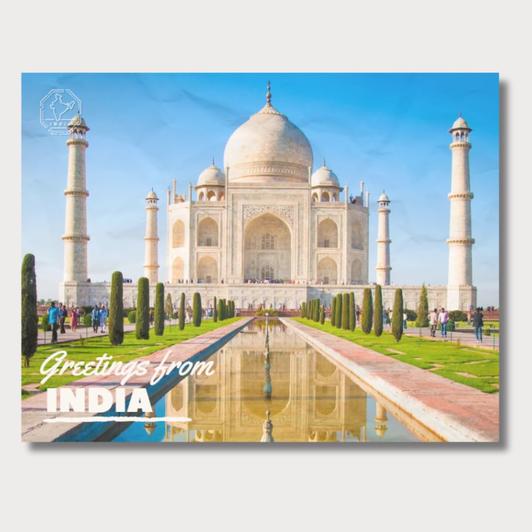 VERYFIRSTTALE Taj Mahal Postcard - Pack of 5 | Glossy Finish | 14 cm x ...